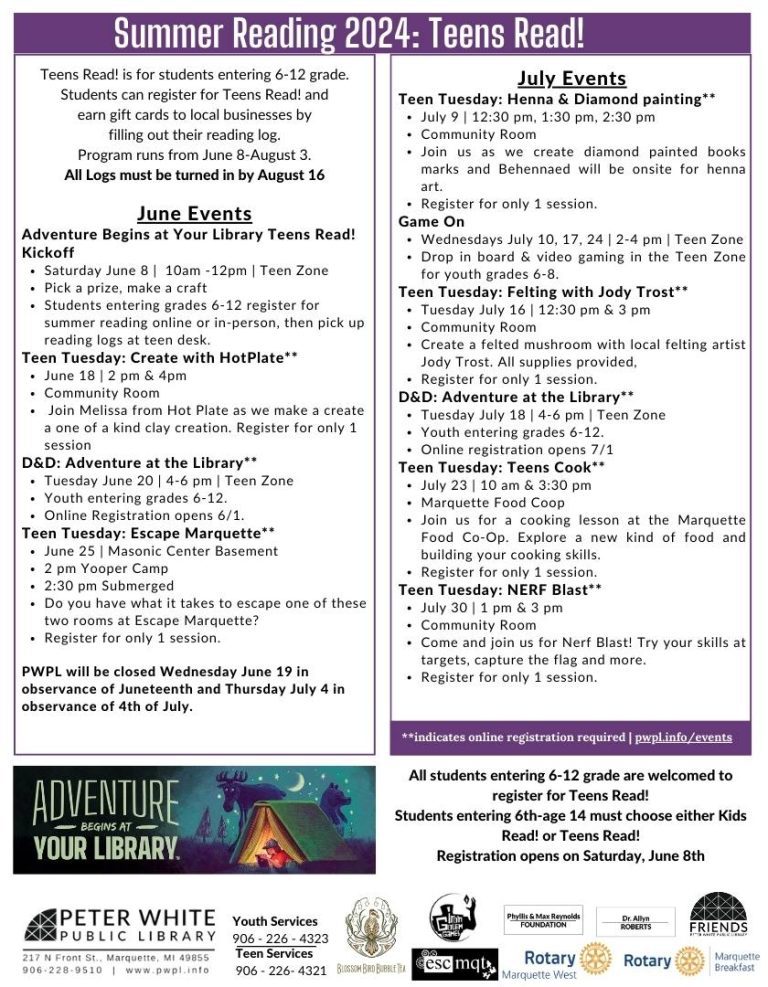 Summer Reading Program - Peter White Public Library